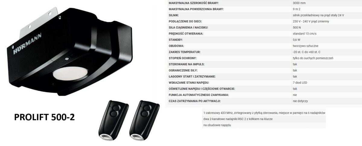 Brama Garażowa 2500 x 2000 Segmentowa Hormann z napędem Renomatic Różne ...